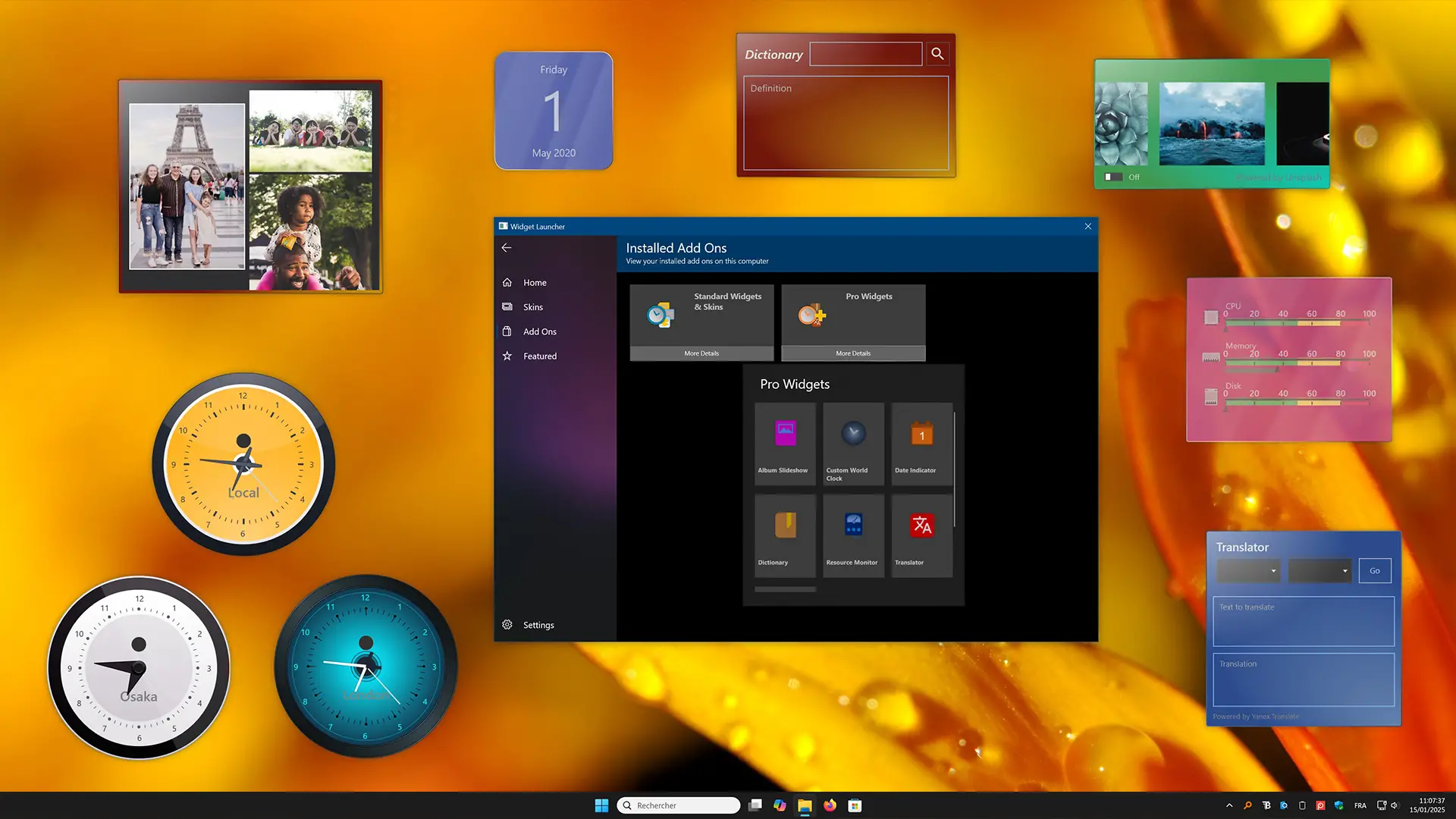 ウィジェット ランチャー: Windows 11 デスクトップでウィジェットを復活させます - 世界の顔