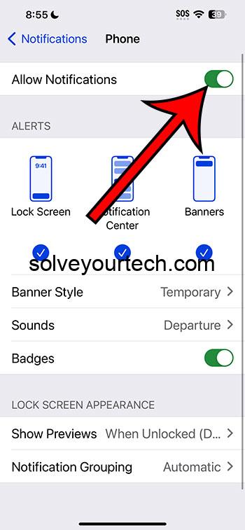 iPhone 14で不在着信通知を有効または無効にする方法 - 世界の顔