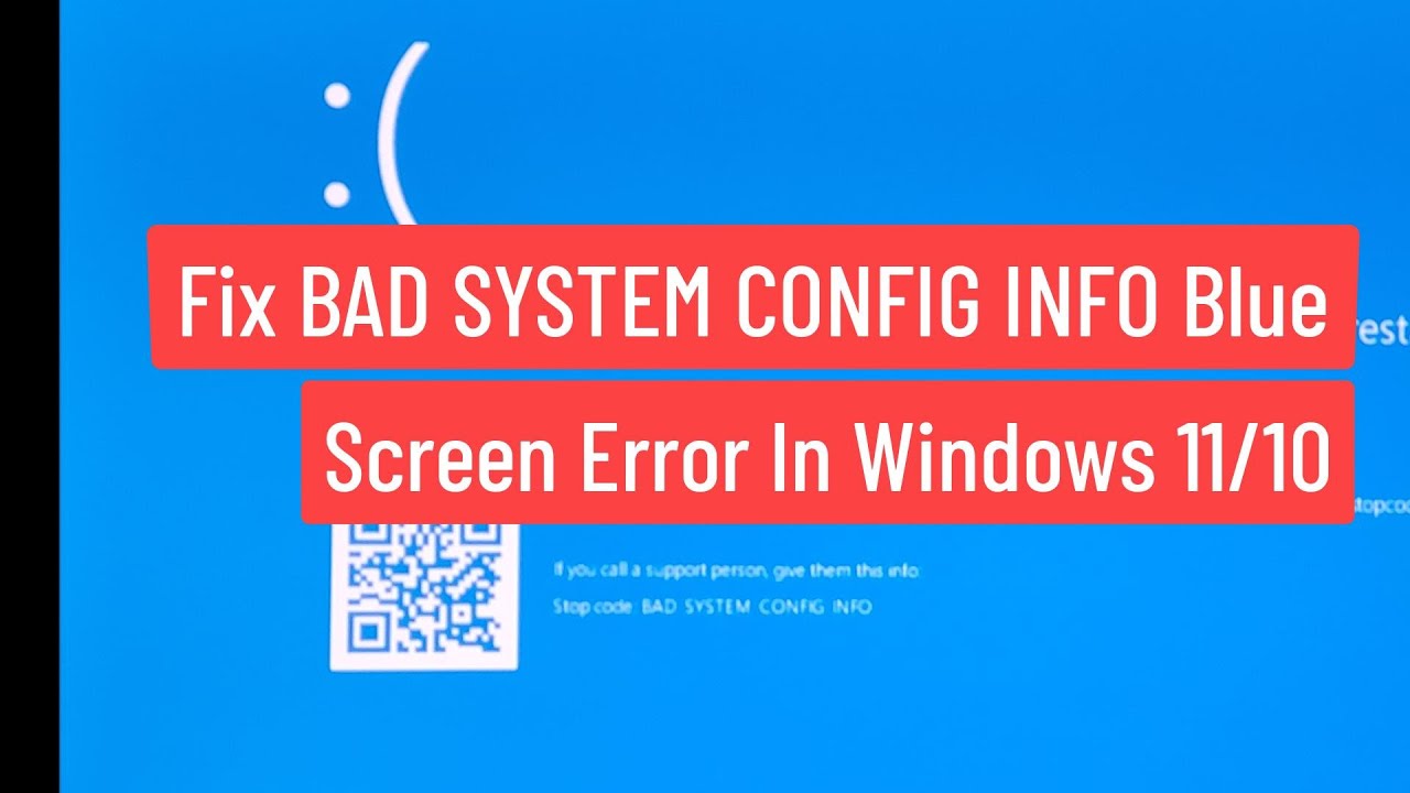 Windows 11/10のBAD SYSTEM CONFIG INFOエラーの解決策