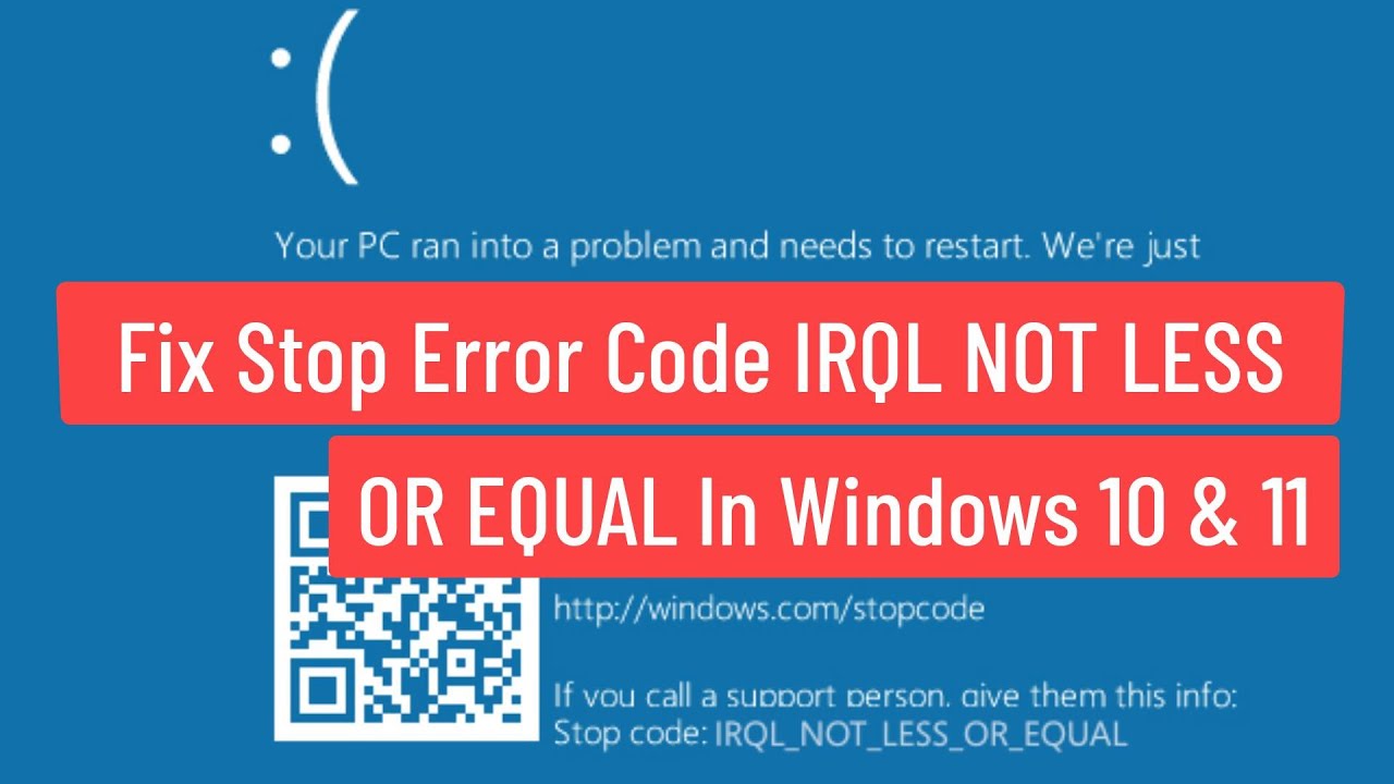 Windows 10/11で「IRQL NOT LESS OR EQUAL」エラーを修正する方法 - 世界の顔