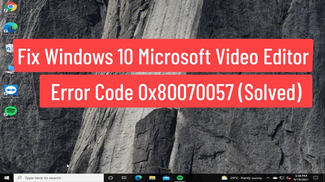 Windows 10 の Microsoft Video Editor エラー 0x80070057 の解決策
