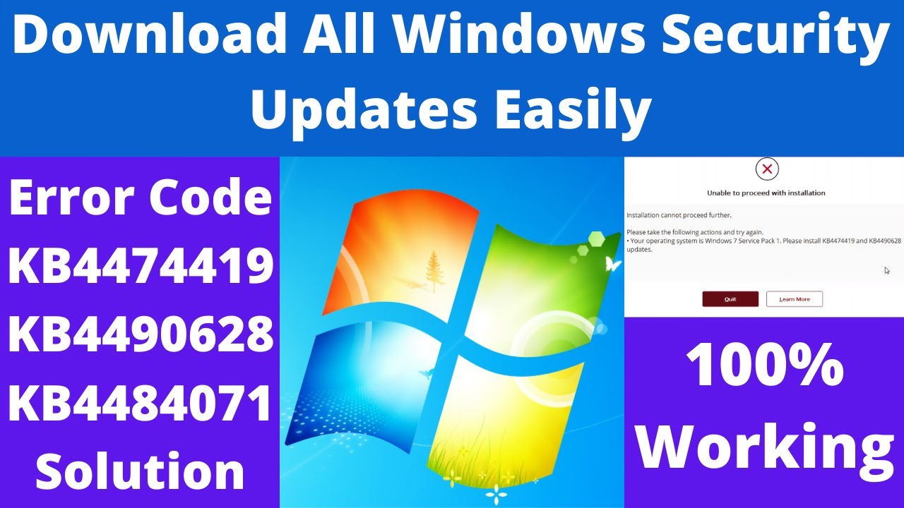 Windows 7 kb4474419 kb4490628 および kb4484071 をダウンロードします。 - 世界の顔