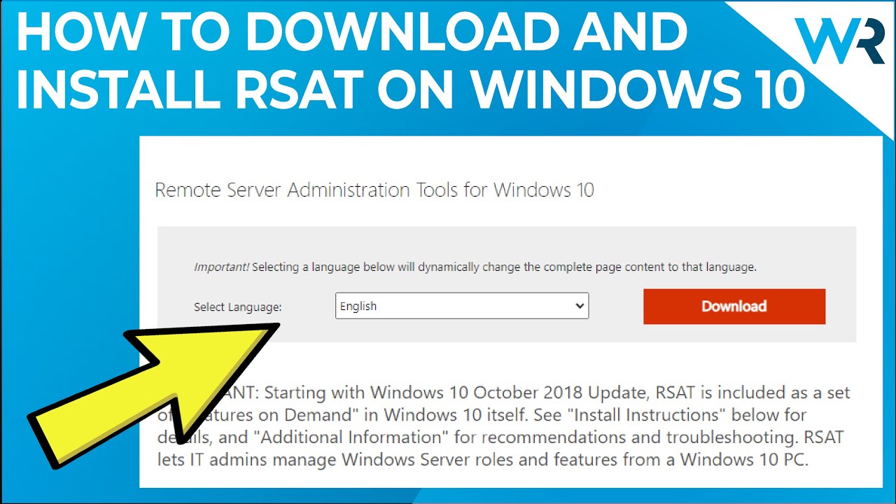 Windows 10 用 RSAT をダウンロードしてインストールします